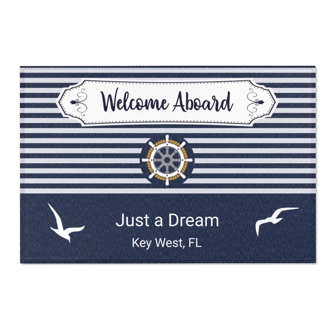 Custom Welcome Aboard Doormat for Stateroom Boat Yacht Beach House ...