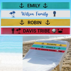 Custom Towel Band for Cruise Chairs, Personalized Towel Holder, Cruise ...
