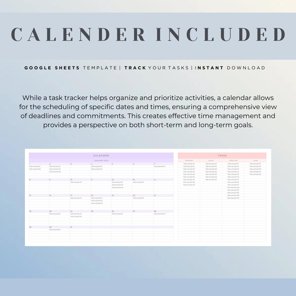 Task Tracker Spreadsheet - to Do List - Google Sheets Template - Task ...