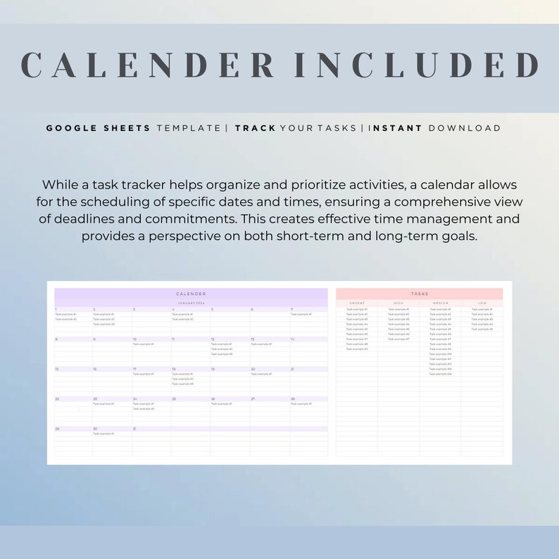 Task Tracker Spreadsheet - to Do List - Google Sheets Template - Task ...
