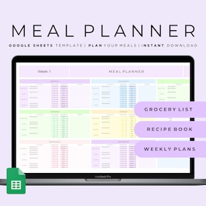 Weekly Meal Planner and Grocery List - Meal Planner Spreadsheet Google ...