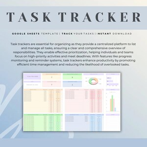 Task Tracker Spreadsheet - to Do List - Google Sheets Template - Task ...
