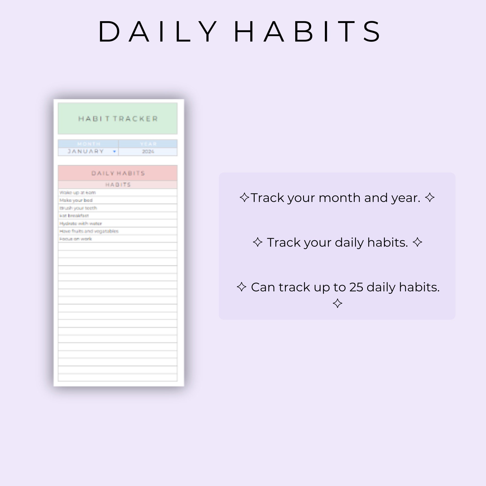 Daily and Weekly Habit Tracker Google Sheets Template - Habit Planner ...