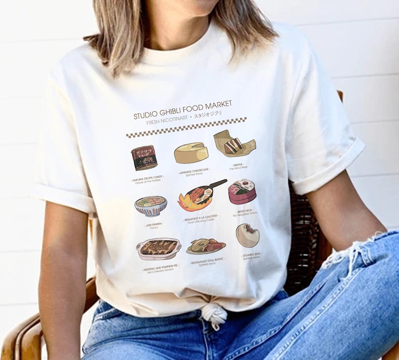 Studio Ghibli Movie Food Anime Inspired Design Tee Unisex T-shirt - Etsy