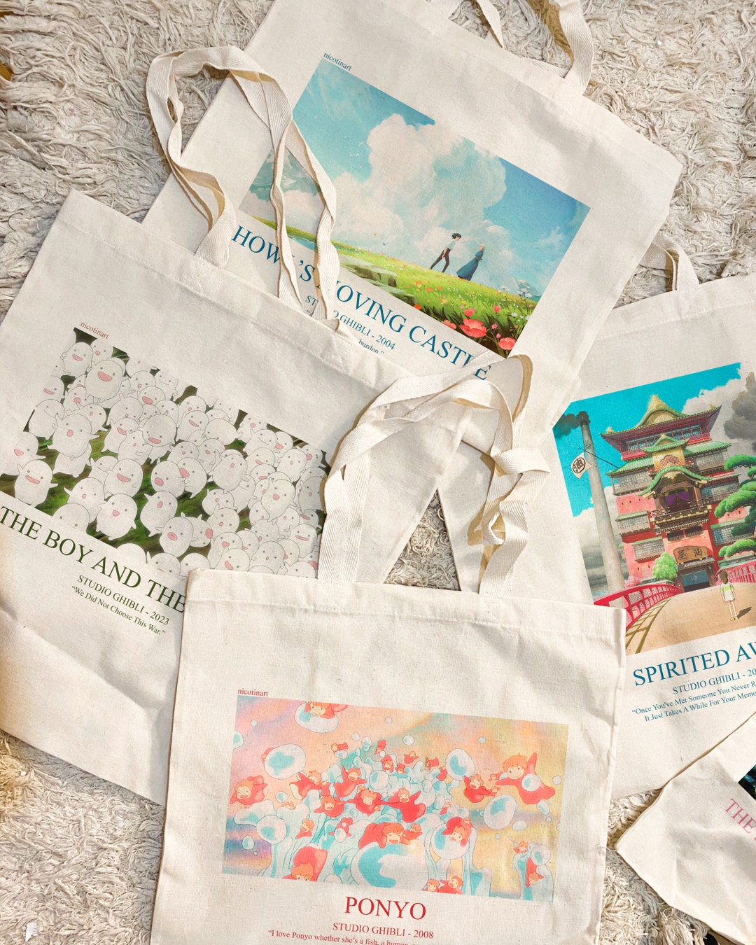 Studio Ghibli Movies Art Tote Bag - Various Models - Etsy
