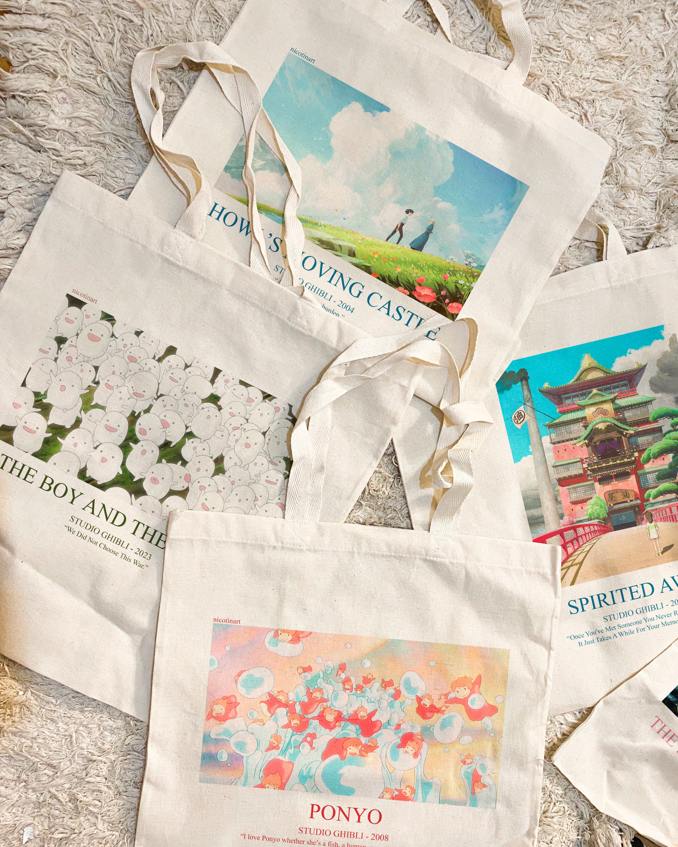Studio Ghibli Movies Art Tote Bag Various Models - Etsy