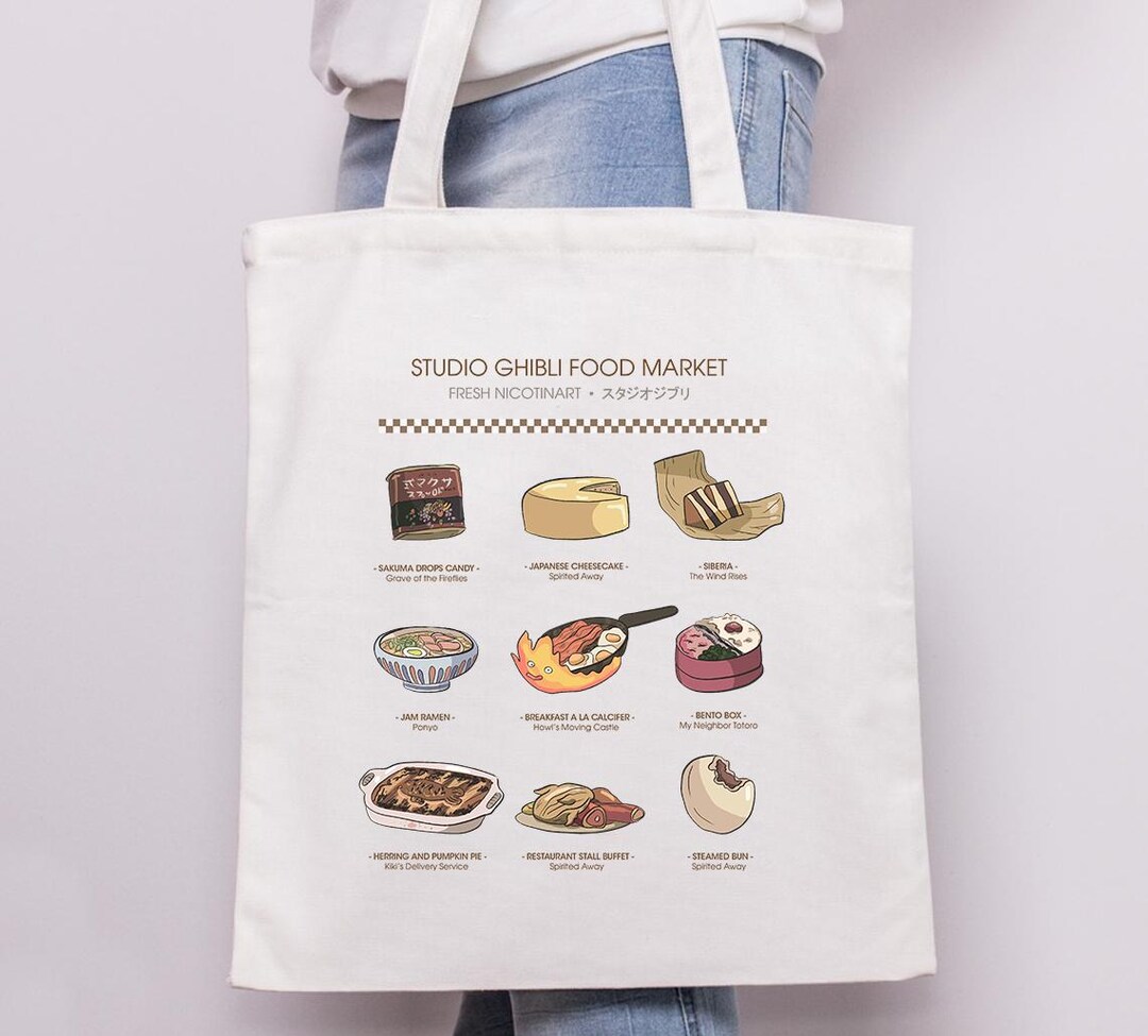 Studio Ghibli Food Market Inspired Tote Bag - Etsy