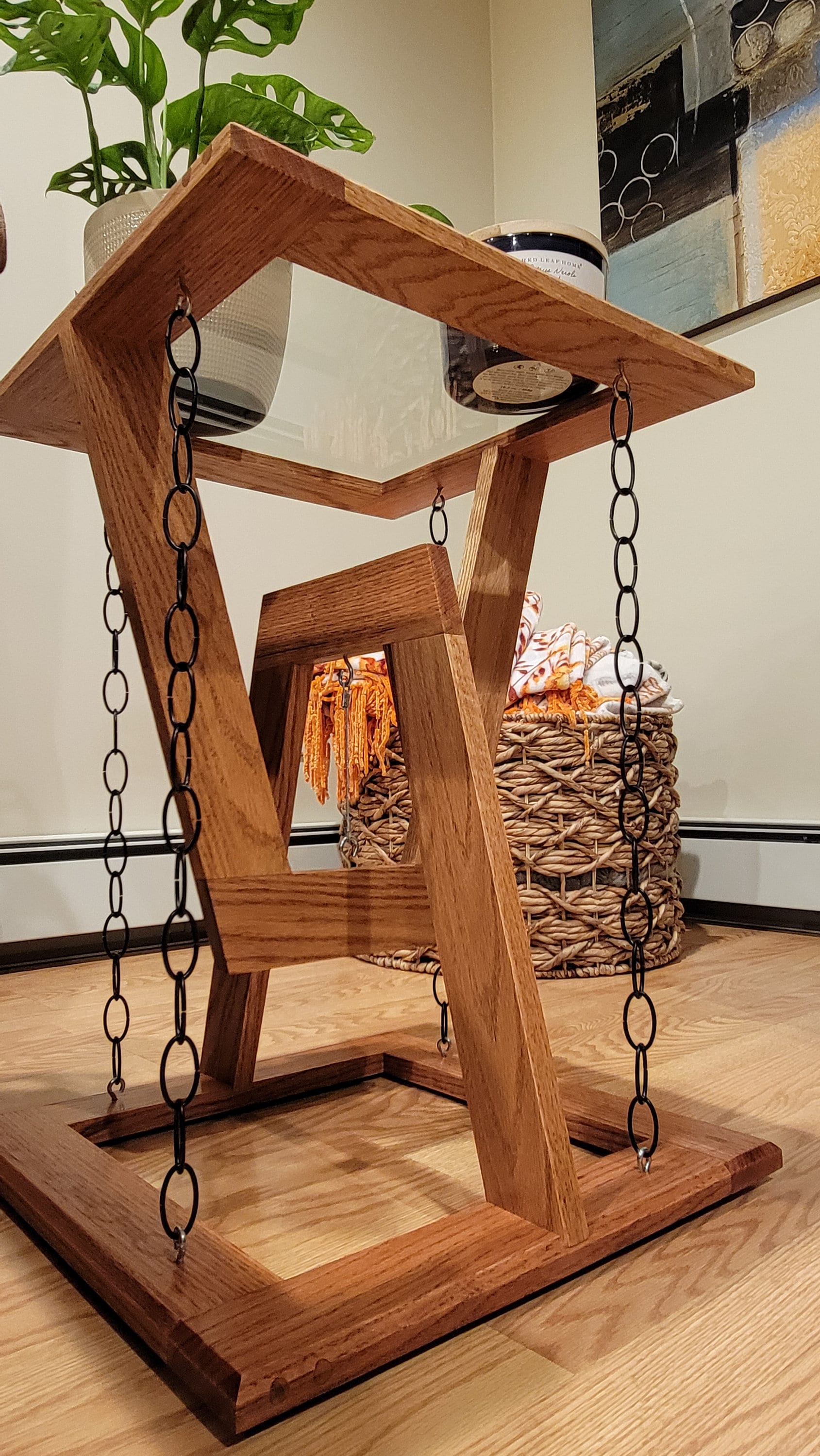 Oak Floating End Table tensegrity - Etsy