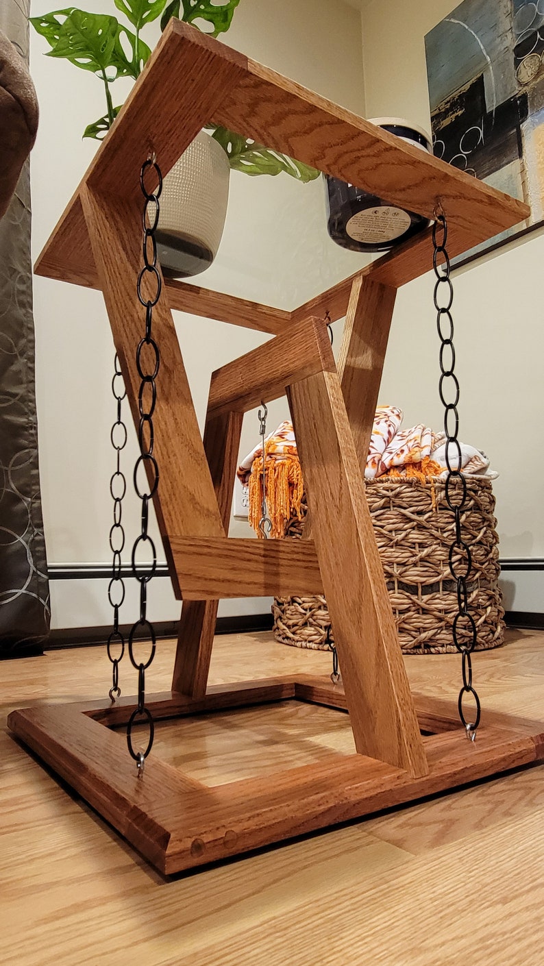 Oak Floating End Table tensegrity - Etsy