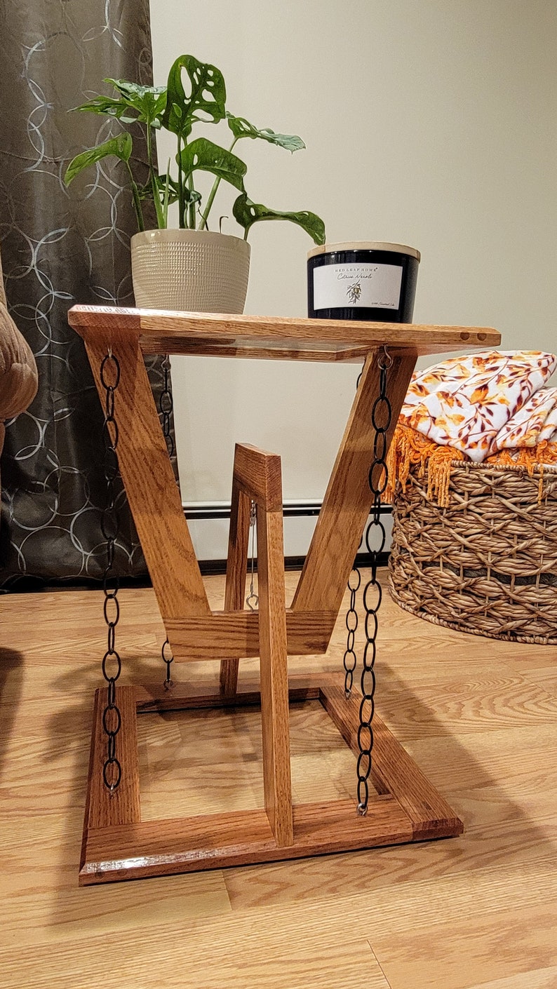 Oak Floating End Table tensegrity - Etsy