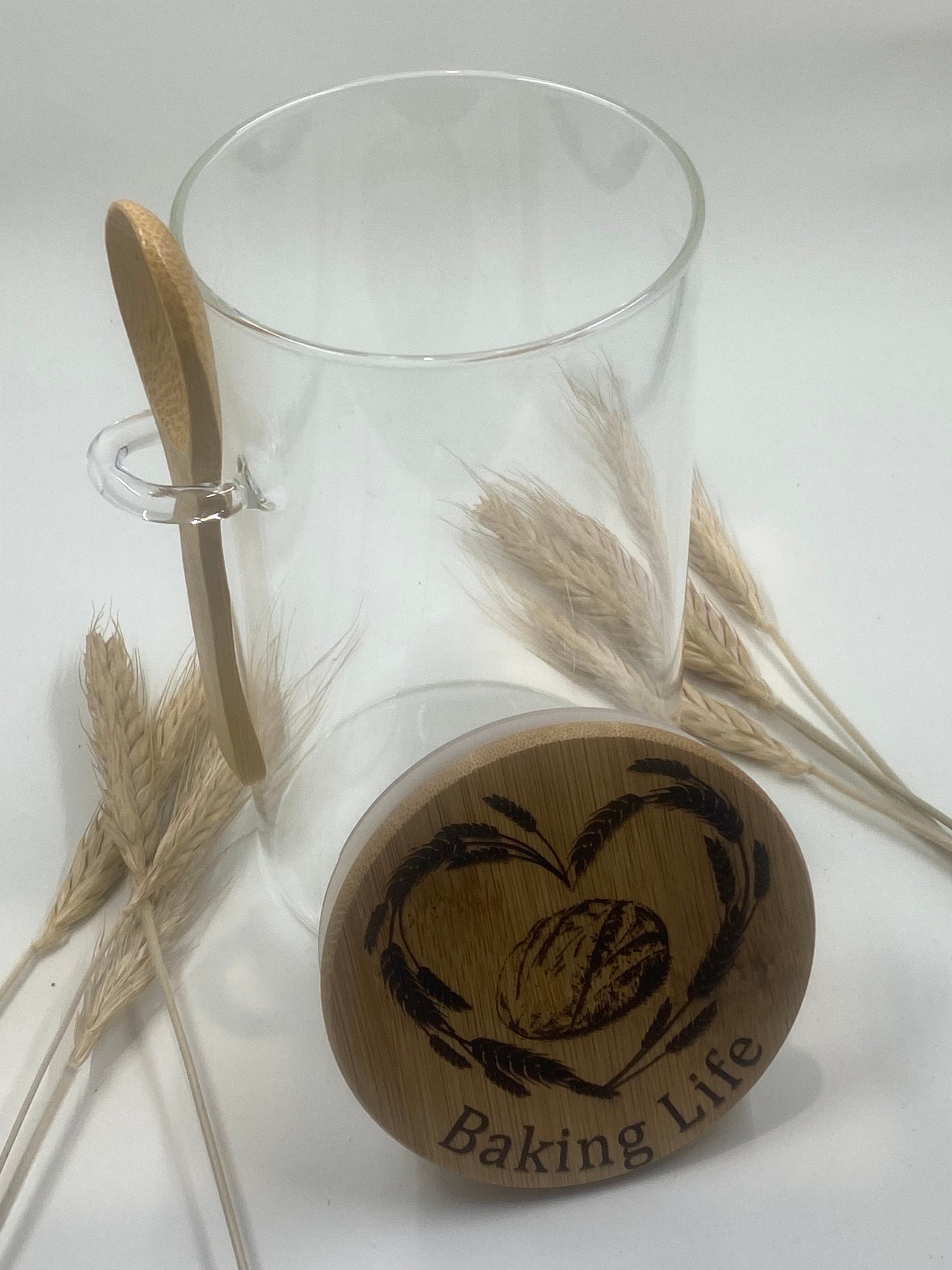 Sourdough Starter Jar With Spoon - Etsy