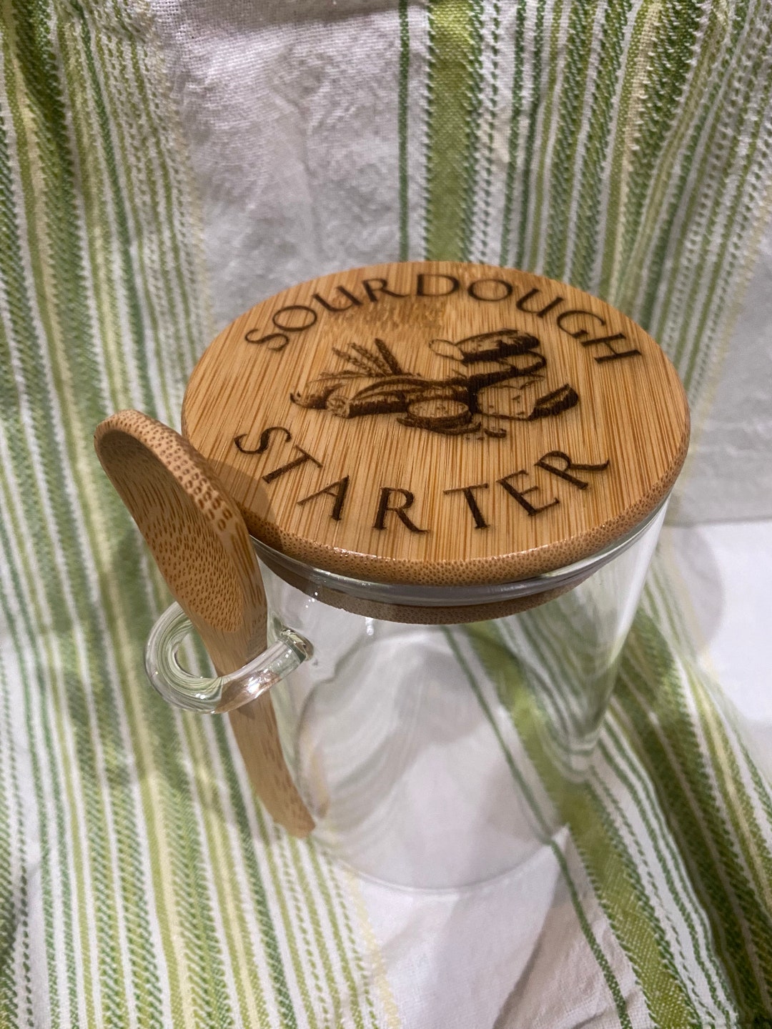 Sourdough Starter Jar With Spoon - Etsy
