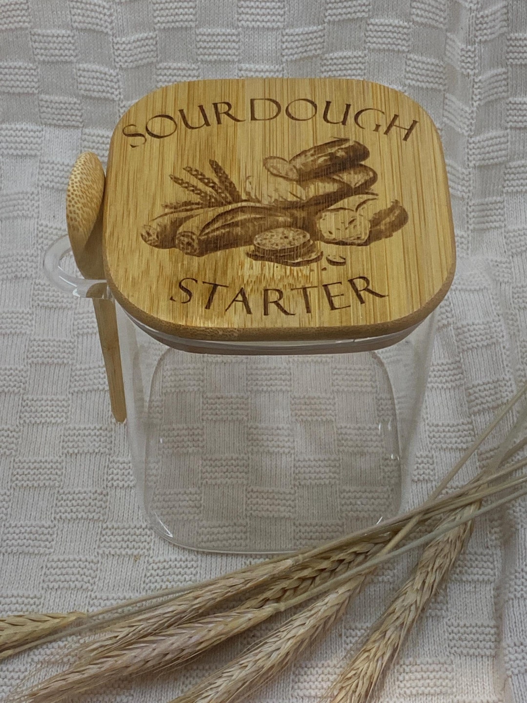 Sourdough Starter Jar With Spoon - Etsy