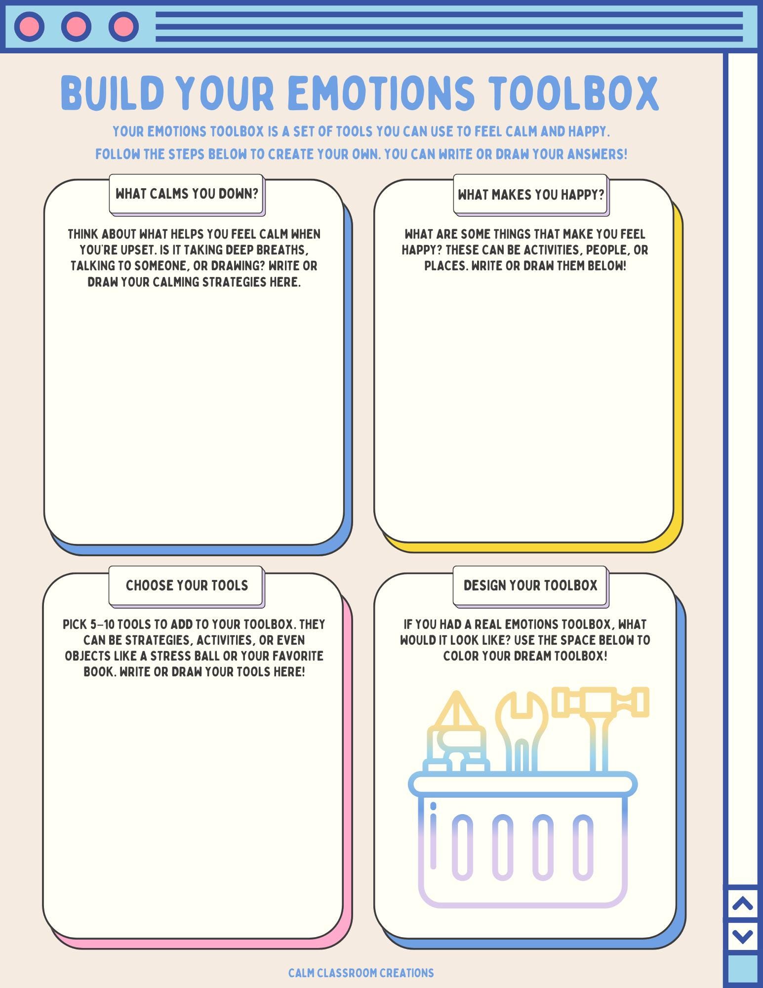 Emotional Regulation Toolkit for Kids | SEL Activities | Coping Skills ...