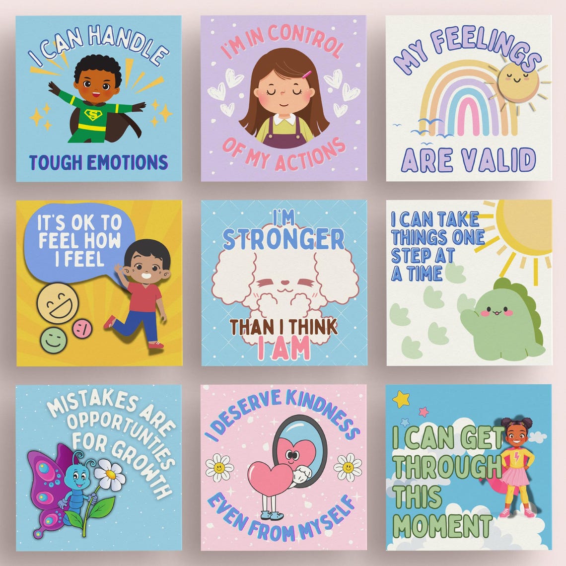 Positive Affirmation Cards for Kids | Mindfulness & SEL Printable - Etsy