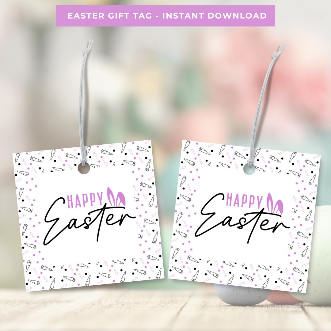 Easter Treat Bag Tag Printable, Easter Basket Tag, Instant Download ...