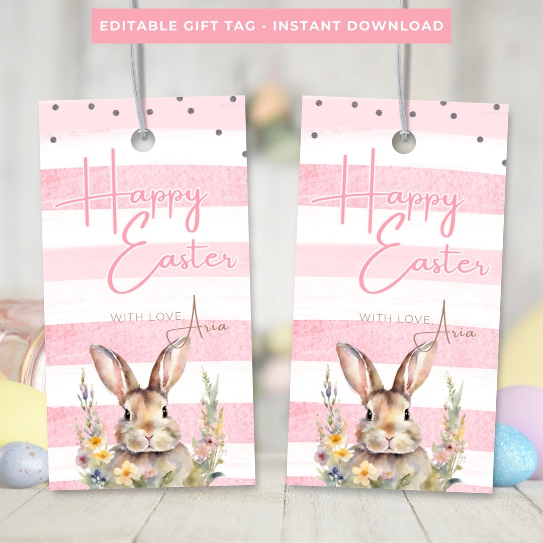 Editable Easter Gift Tag Instant Download, Easter Gift Tag Printable ...