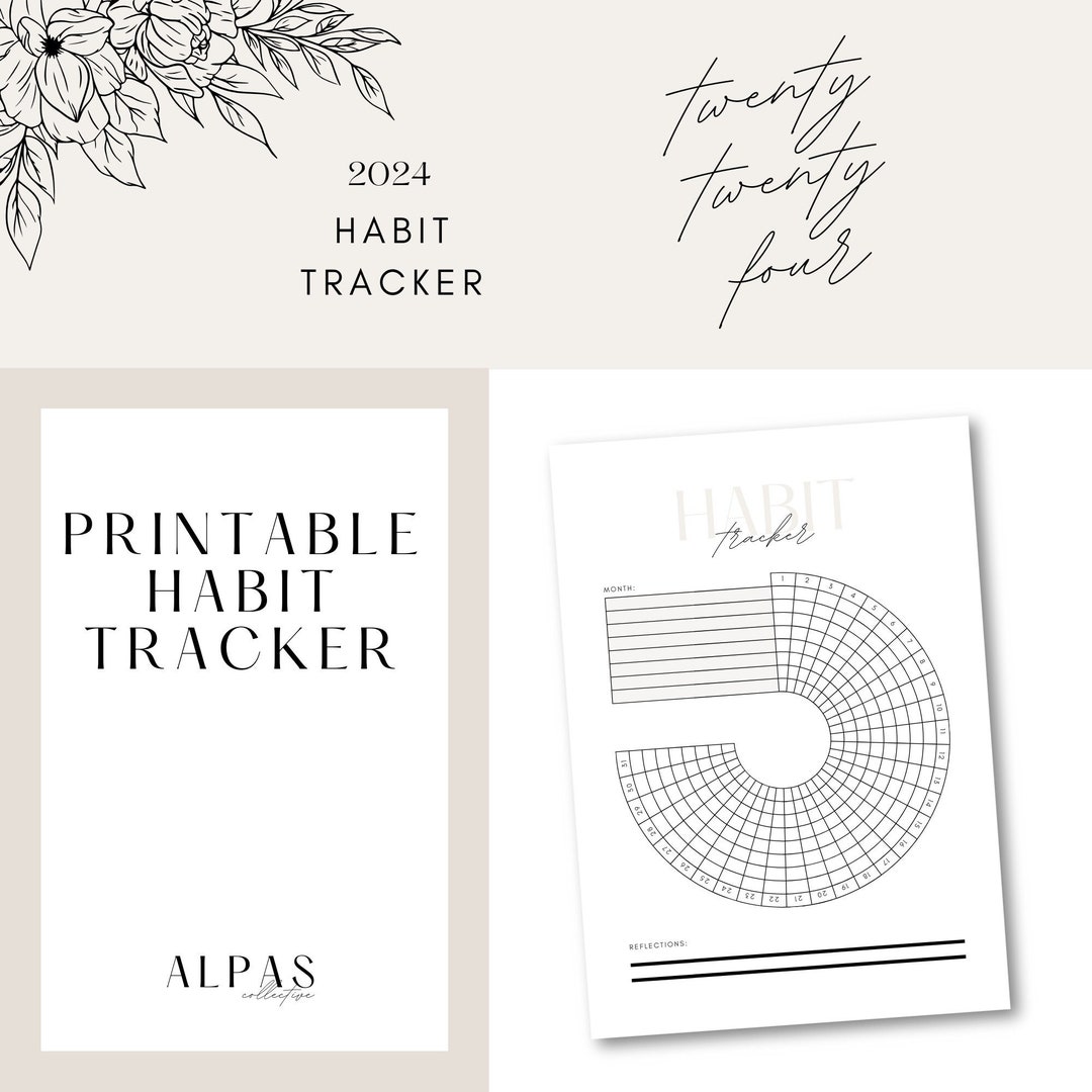 Habit Tracker 2024 Printable Planner Page - Life Planner, Weekly ...