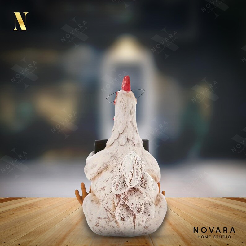 Funny Chicken Figurines With Glasses, Good Morning Farmhouse Decor ...