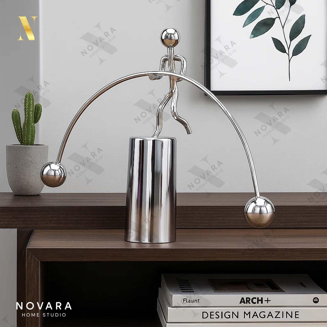 Creative Balance Pendulum Sculpture, Kinetic Metal Desk Toy, Physics ...