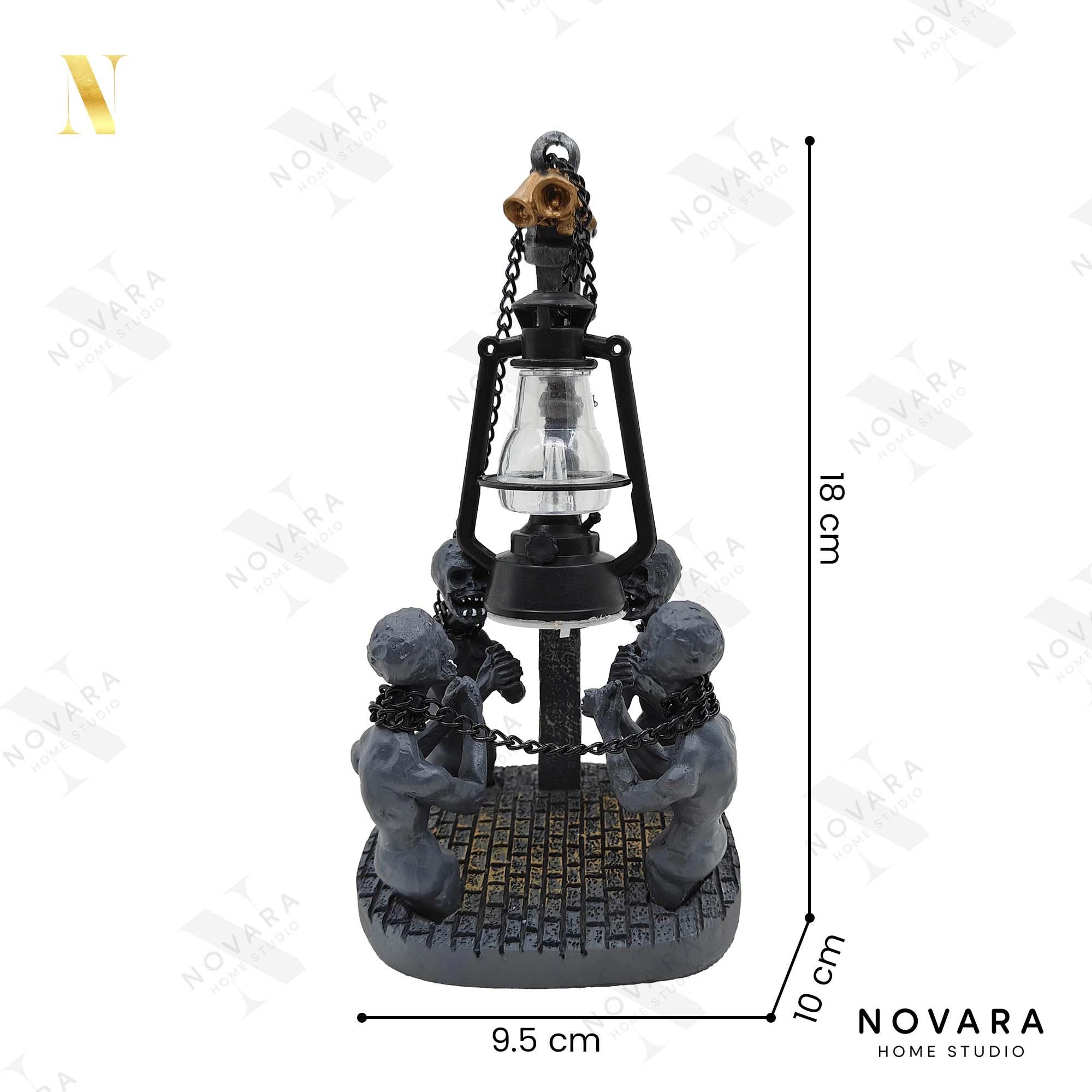 Gothic Horror Zombie Lamp, Hand-painted Resin Lantern With LED ...