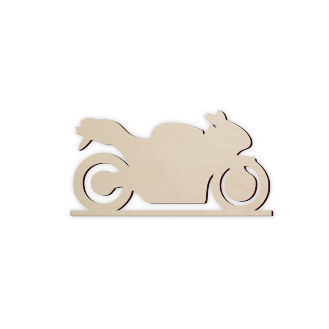 Unfinished Wooden Motorbike Shape Craft Laser Cut Motorbike 12 Pieces ...