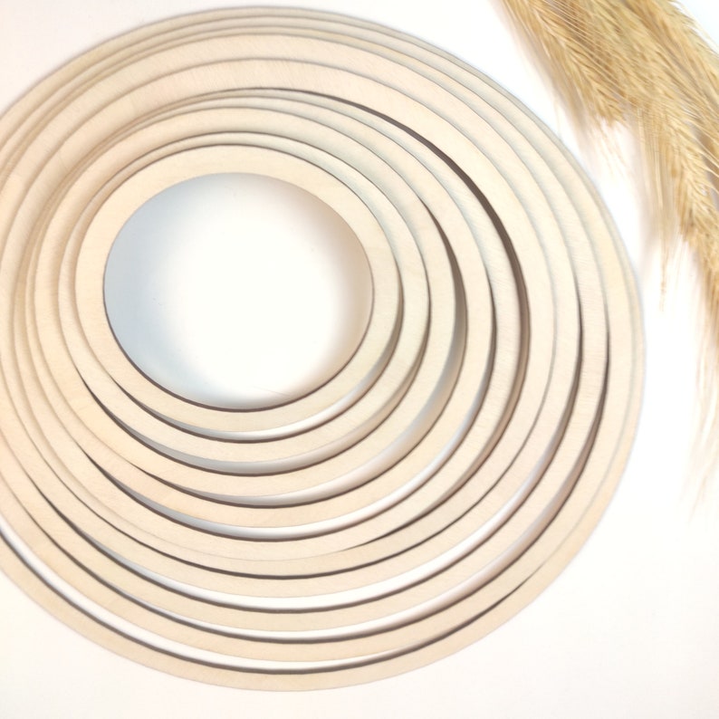 Wooden Macrame Hoops, Wooden Circle, Round Dreamcatcher Ring, Macrame ...