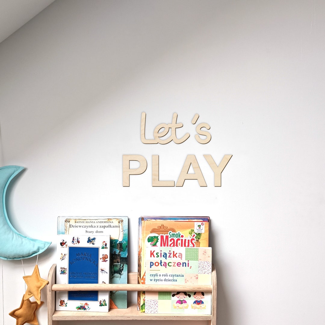 Let's PLAY Sign, Wooden Lettering Let's PLAY , Playroom Sign, Wooden ...