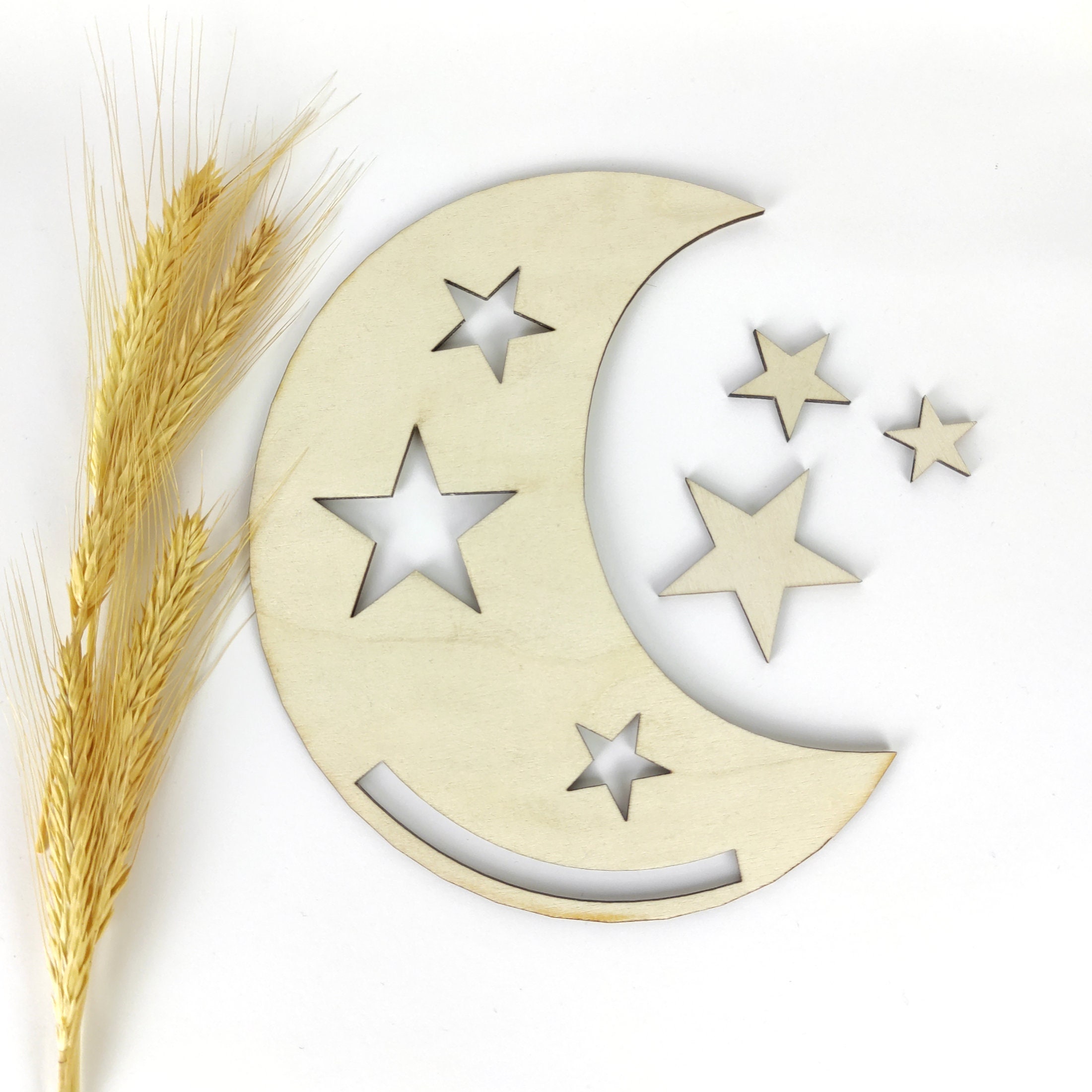 Wooden Moon Macrame, Moon Macrame Shapes, Wooden Moon Crafts - Etsy