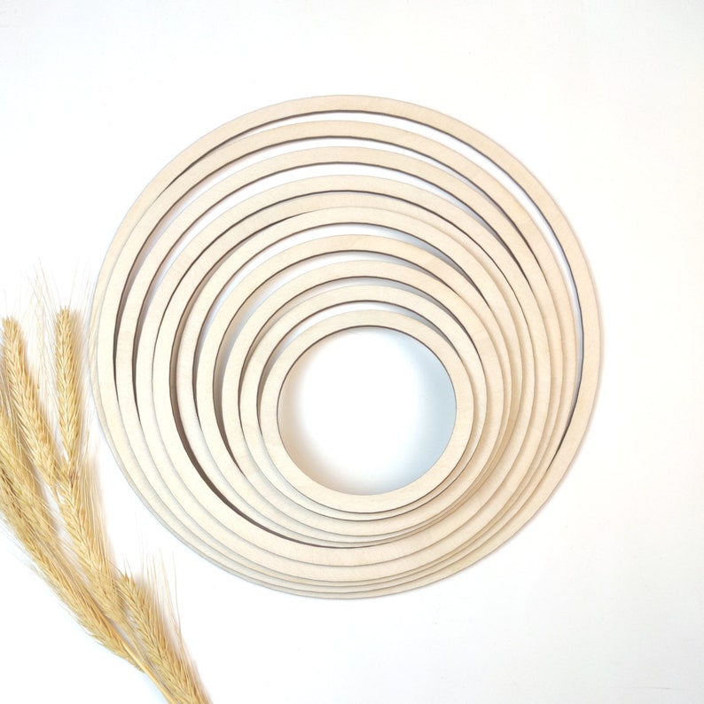 Wooden Macrame Hoops, Wooden Circle, Round Dreamcatcher Ring, Macrame ...