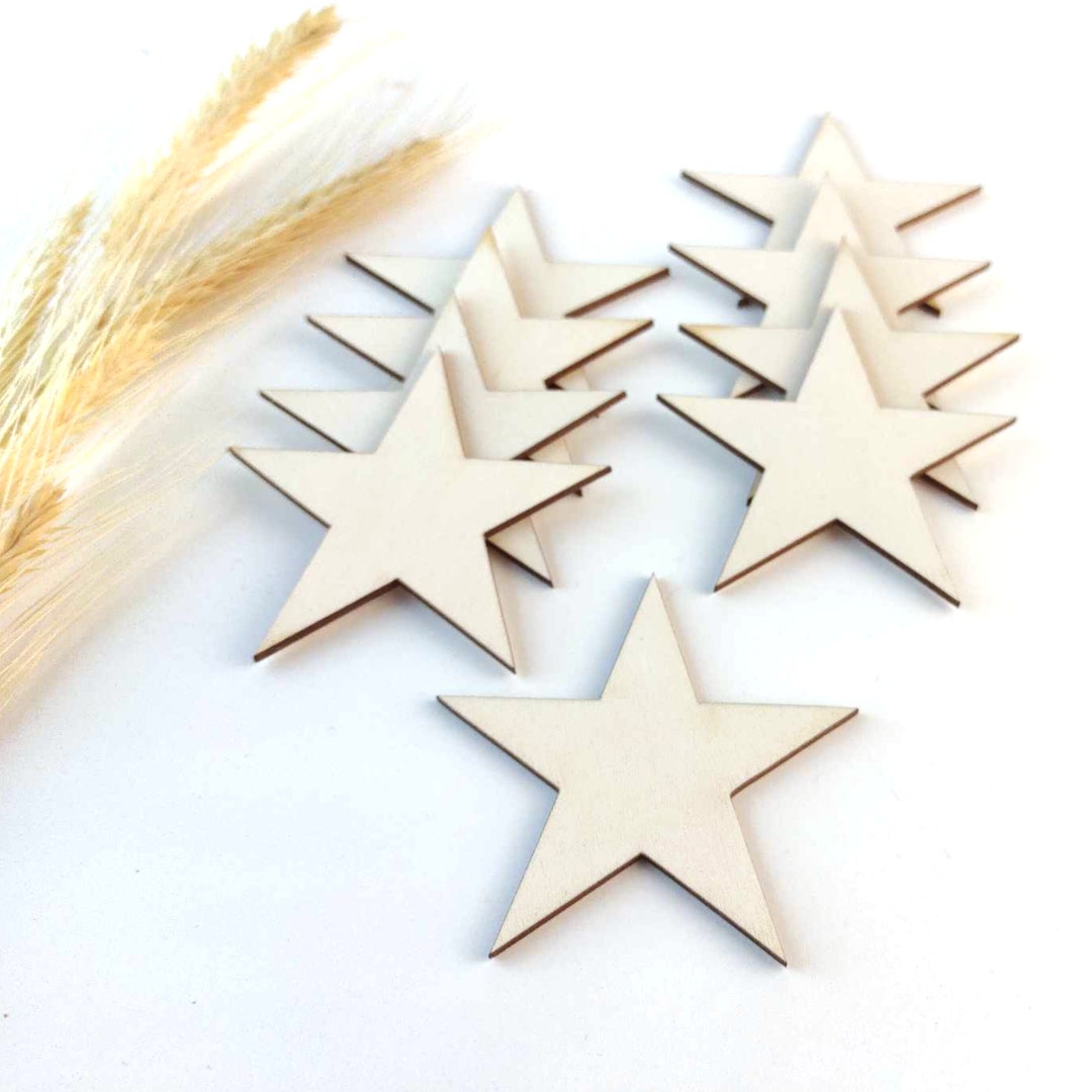 Wood Star, Cutouts Star Shape, Unfinished Wood Stars, Star Craft - Etsy