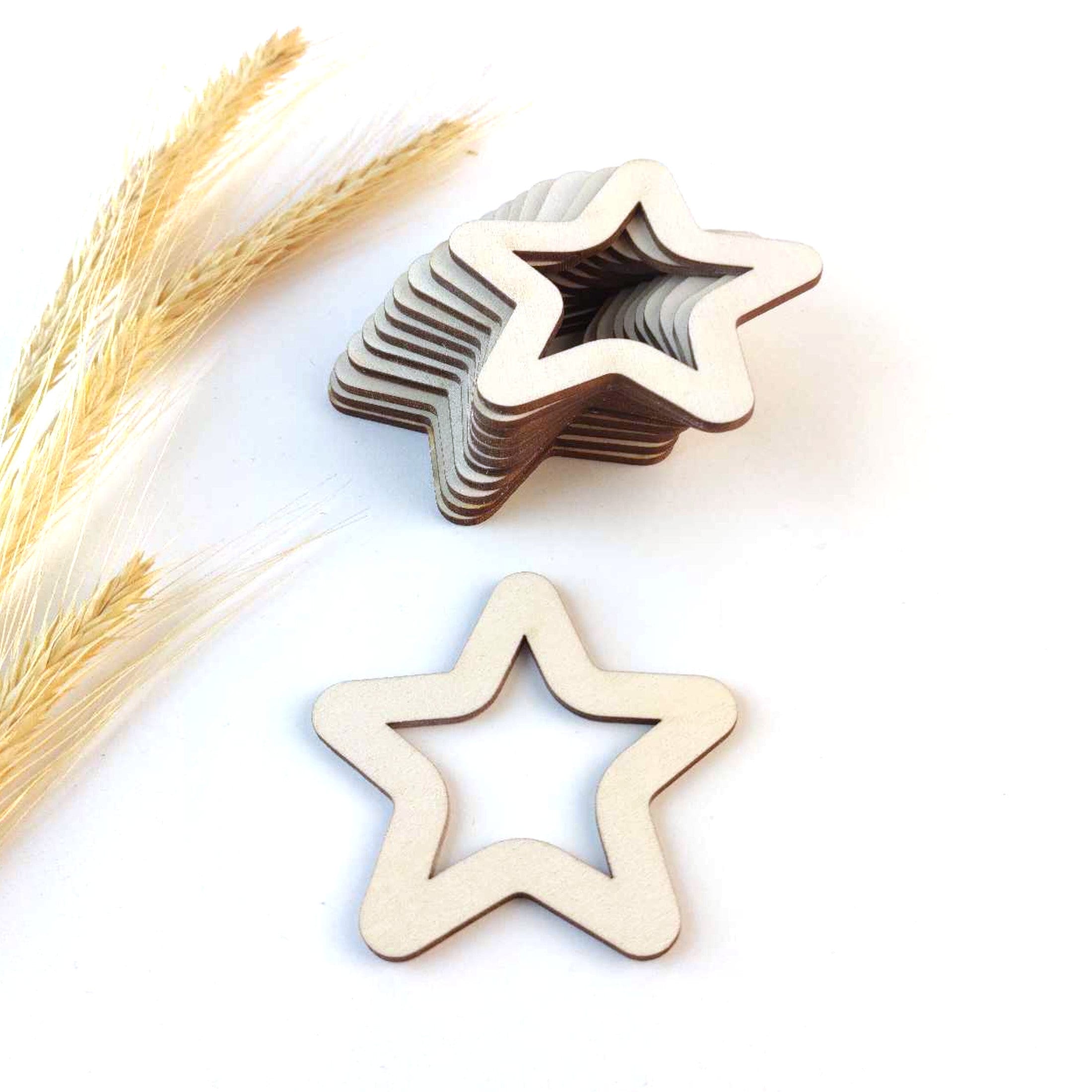 Wooden Star Shape, Unfinished Star for Craft Wooden Star Outlines - Etsy