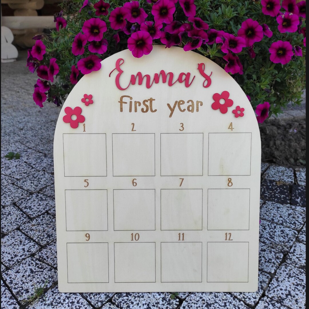 First Year Board, Girl Birthday Board, Monthly Milestone Board, Photo ...