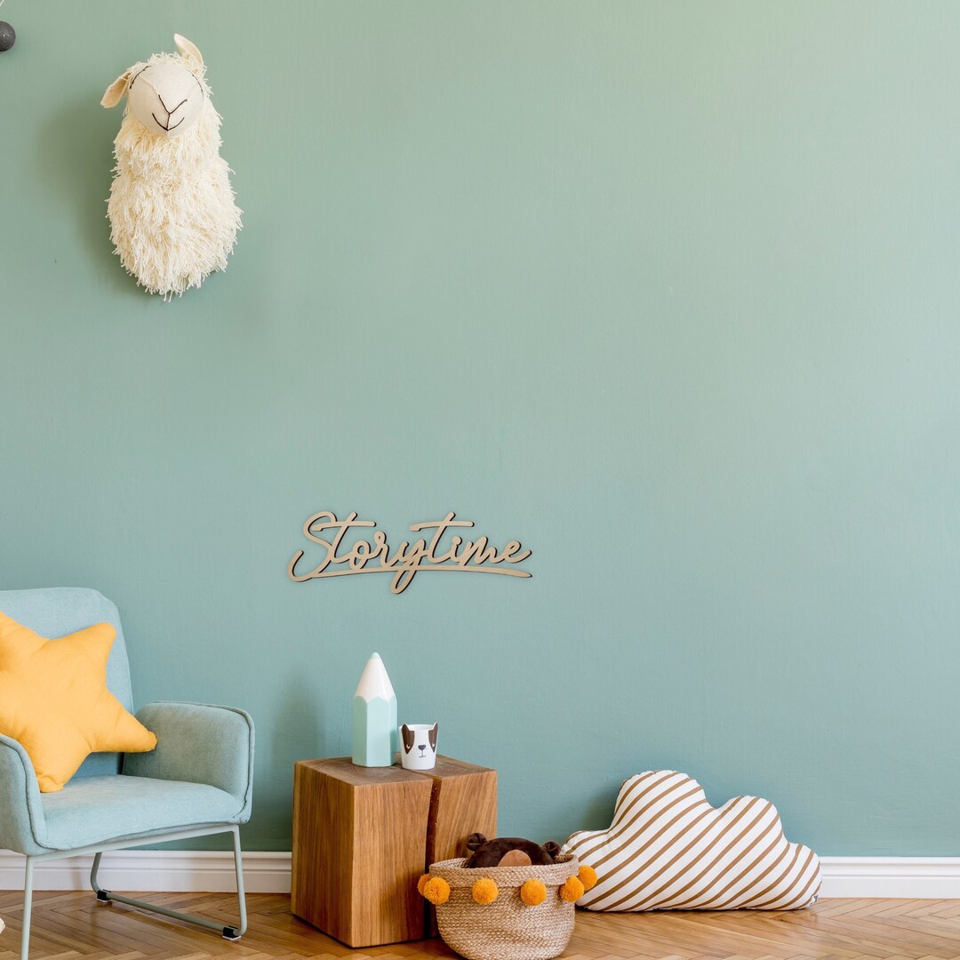 Storytime Sign - Wooden Sign for Nursery Wall- Reading Corner Sign ...