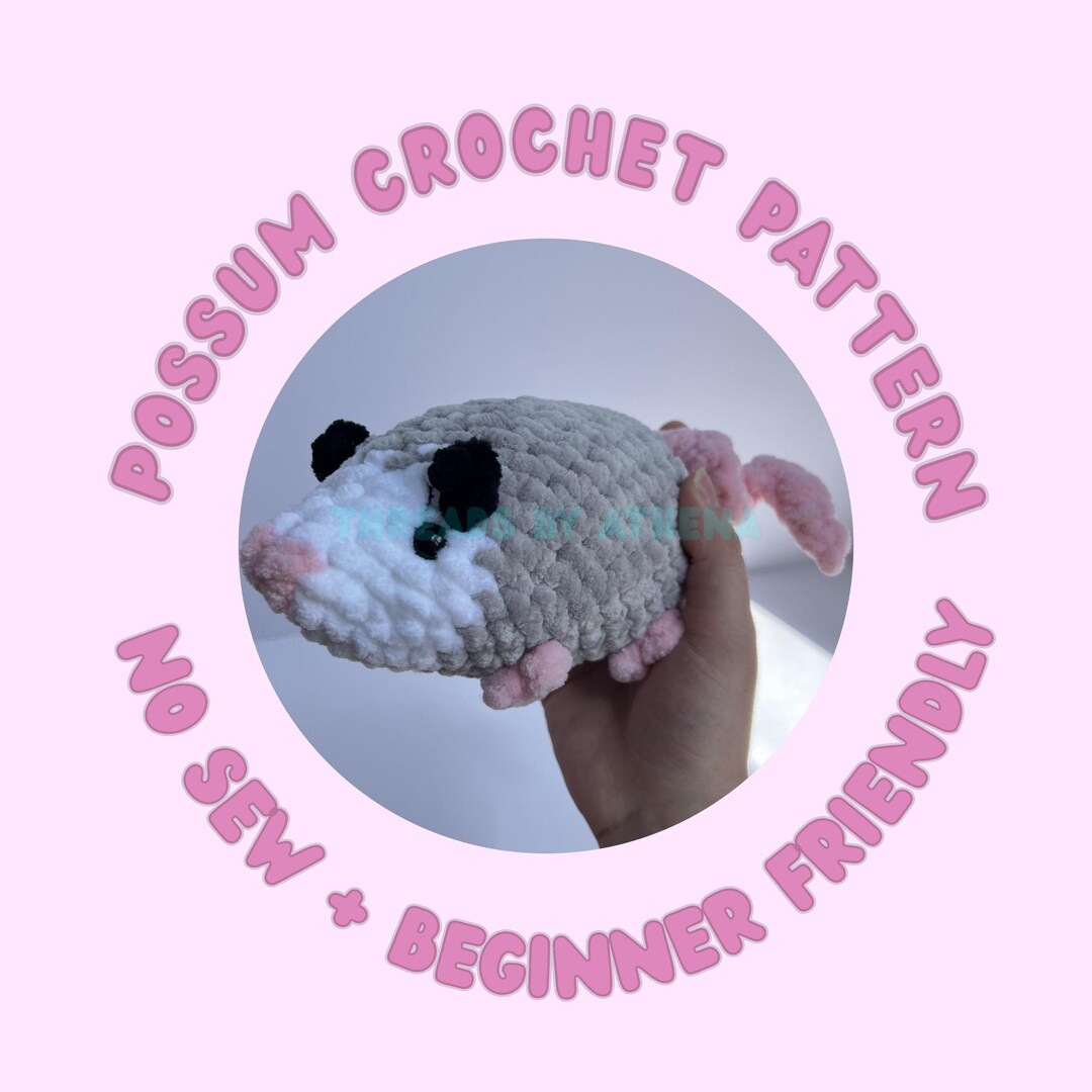 Possum Crochet Pattern - Cute Opossum Plushie - No Sew - Beginner ...
