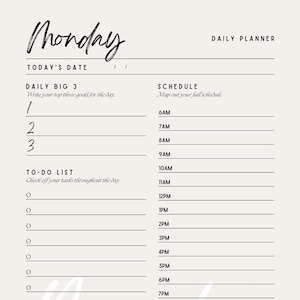 Printable Daily Planner Including Weekly Overview - Etsy