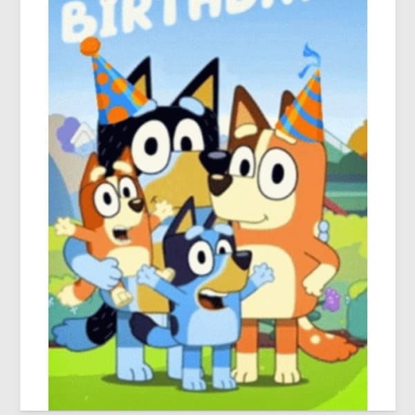 Bluey Birthday 3 Year Old Card - Etsy