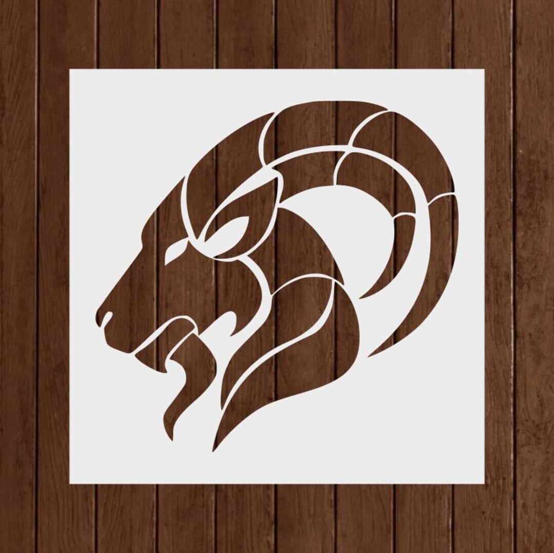 Ram Goat Stencil, Reusable Ram Stencil, Art Stencil, DIY Craft Stencil ...