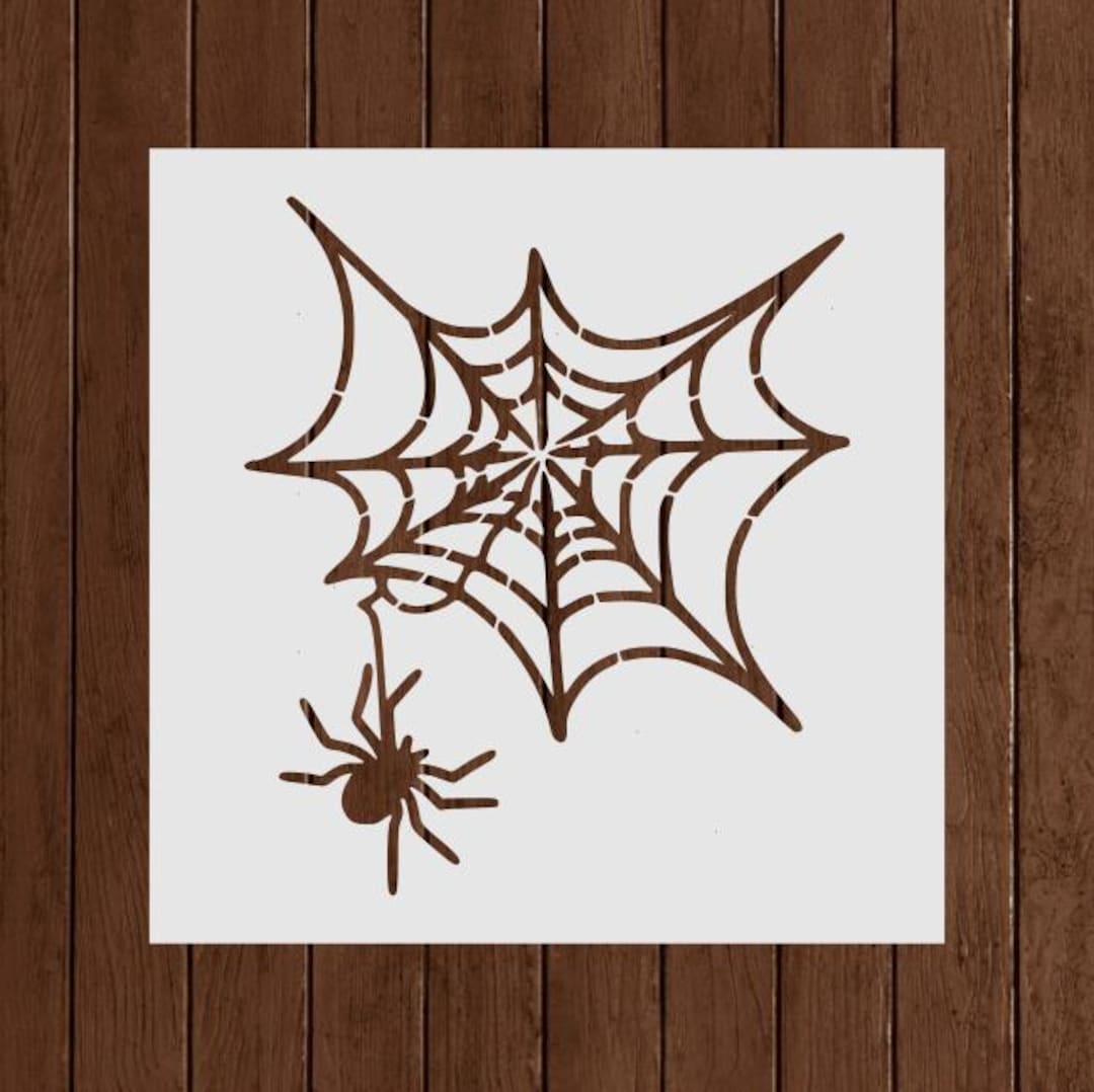 Spider and Web Stencil - Reusable Spider Stencil -art Stencil - DIY ...