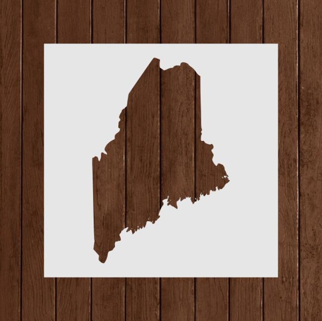 Maine State Stencil Template | Reusable Mylar USA Map Outline for ...