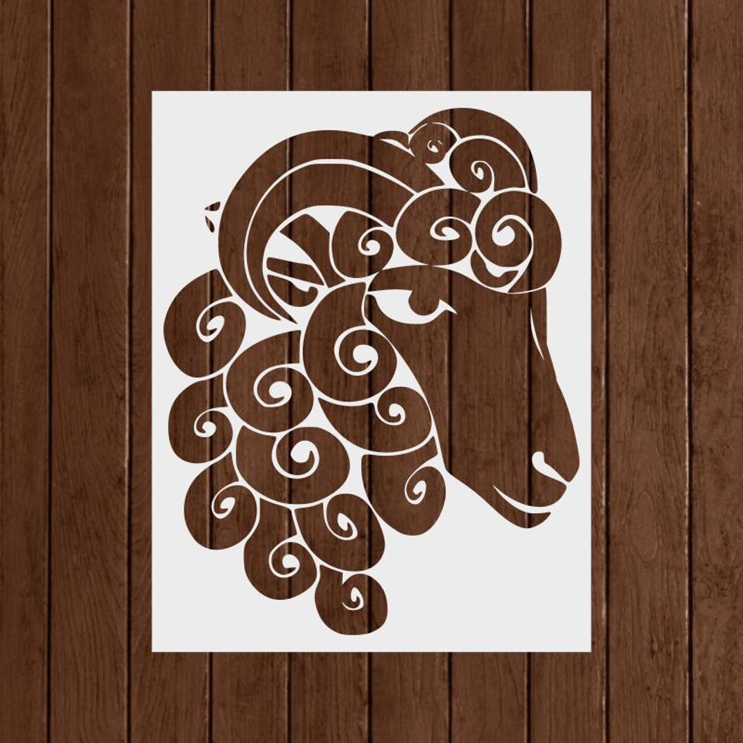 Ram Stencil - Reusable Ram Stencil - DIY Craft Stencil, Large Ram ...