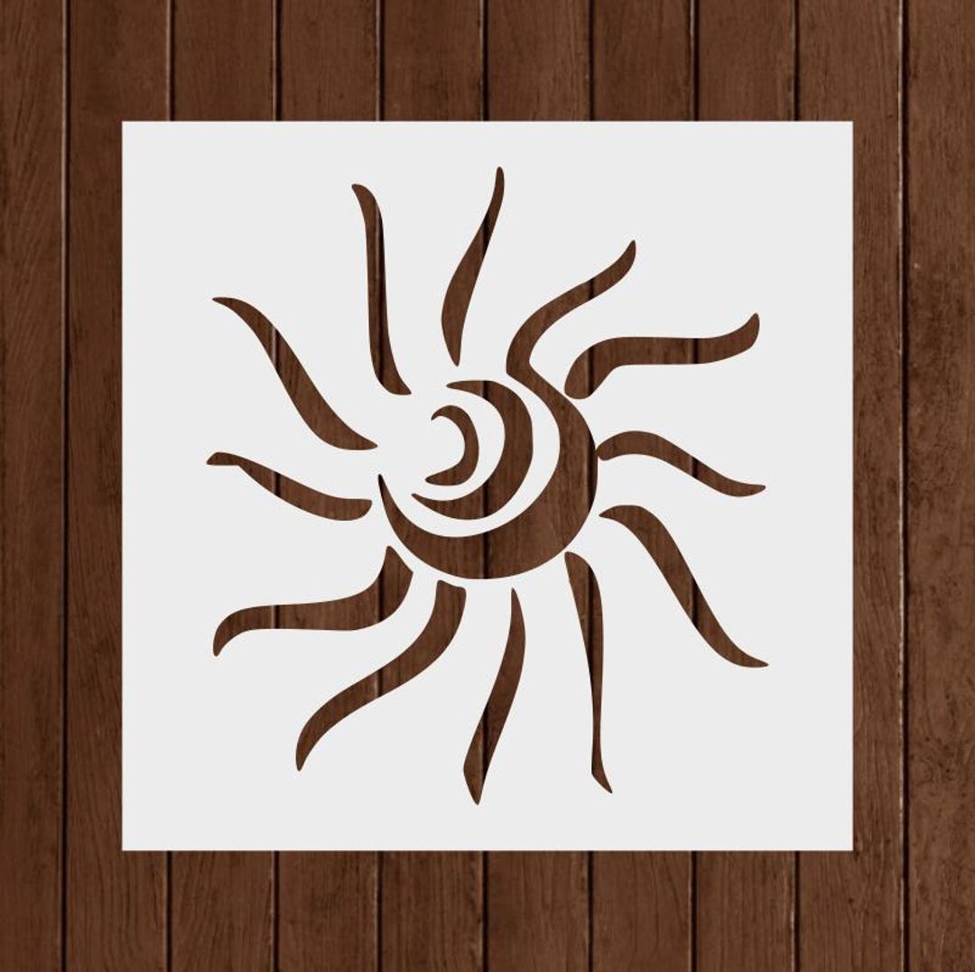 Funky Sun Stencil, Reusable Sun Stencil, Art Stencil - DIY Craft ...