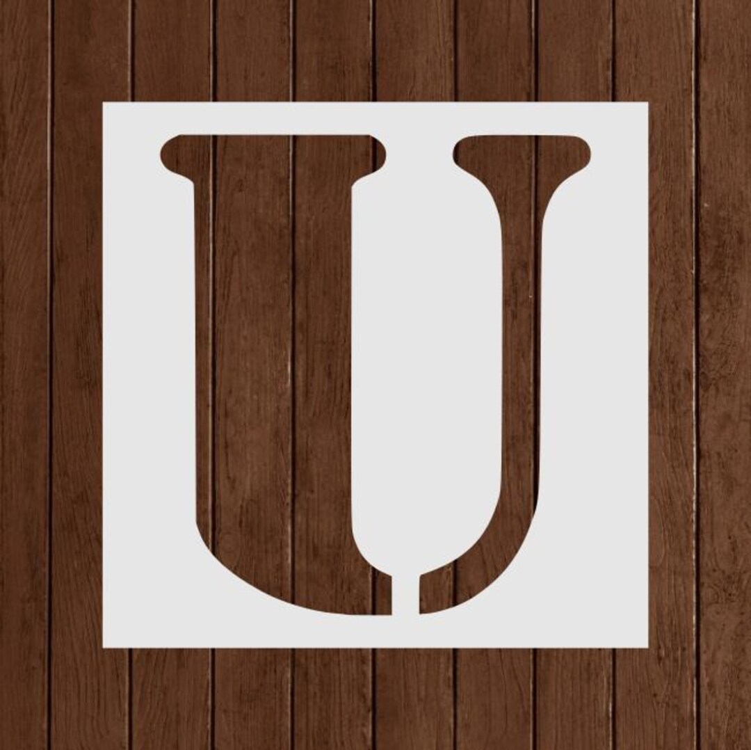 Letter U Stencil | Bold Uppercase Alphabet Stencil for Crafts, Walls ...