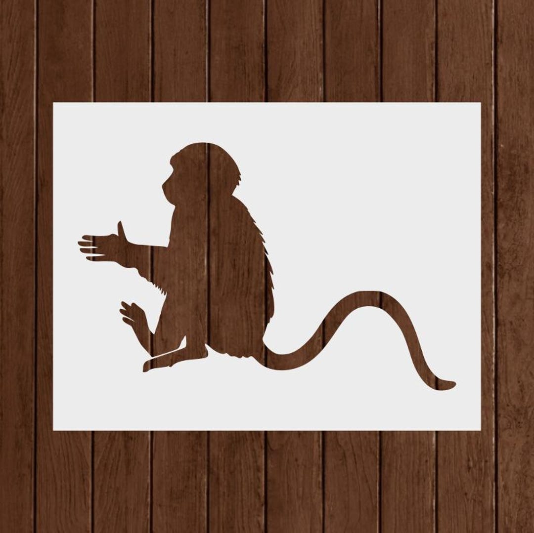 Monkey Stencil - Reusable Monkey Stencil - DIY Craft Stencil, Painting ...