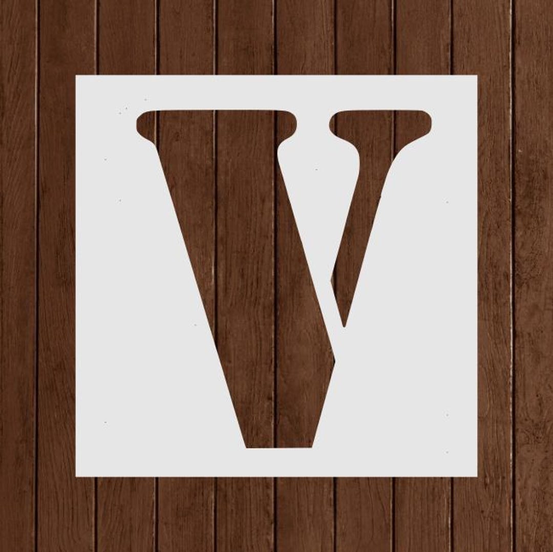 Letter V Stencil | Bold Uppercase Alphabet Stencil for Crafts, Walls ...