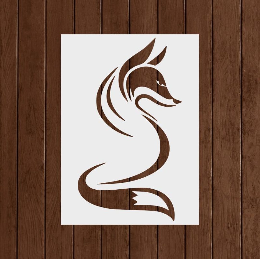 Fox Stencil - Reusable Fox Stencil - DIY Craft Stencil, Painting ...