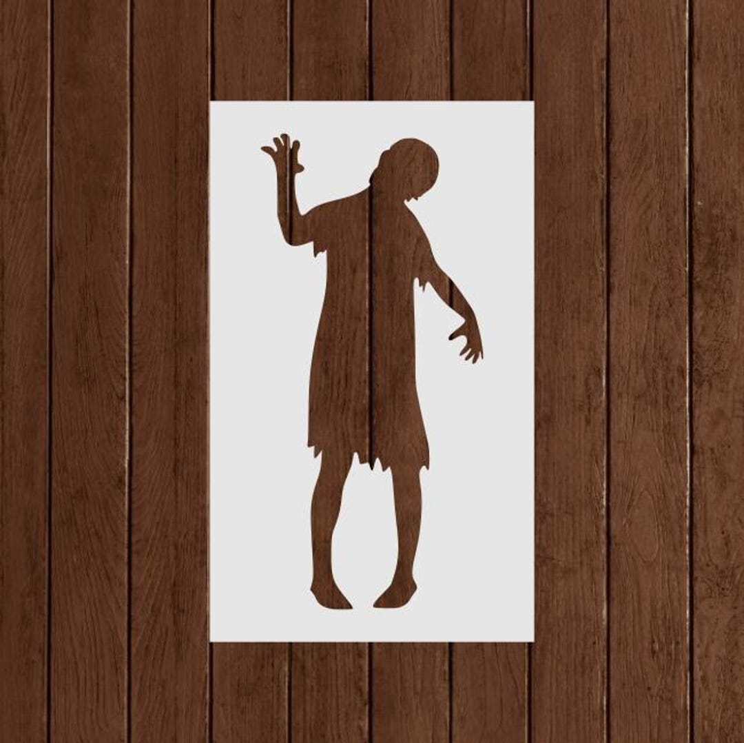 Zombie Stencil, Reusable Zombie Stencil, DIY Craft Stencil, Large ...