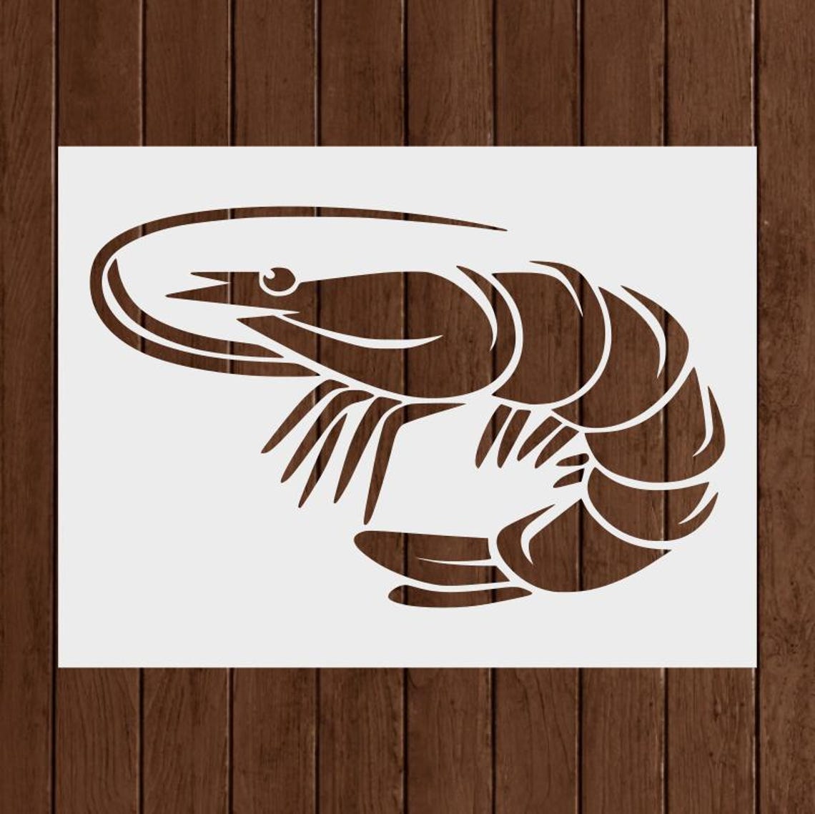 Shrimp Stencil, Reusable Shrimp Stencil, Art Stencil, DIY Craft Stencil ...