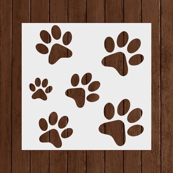 Paw Print Stencil Large