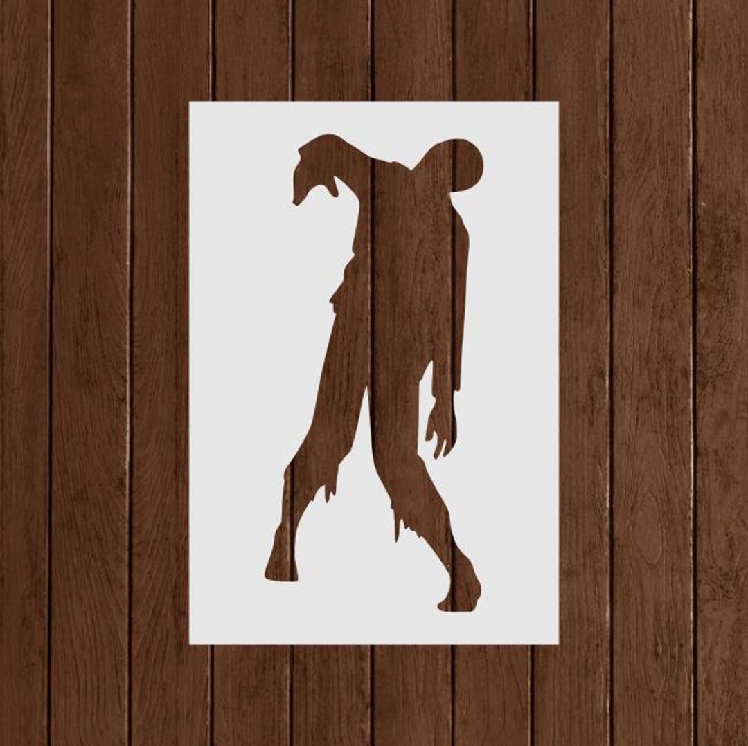 Zombie Stencil, Reusable Zombie Stencil, DIY Craft Stencil, Large ...